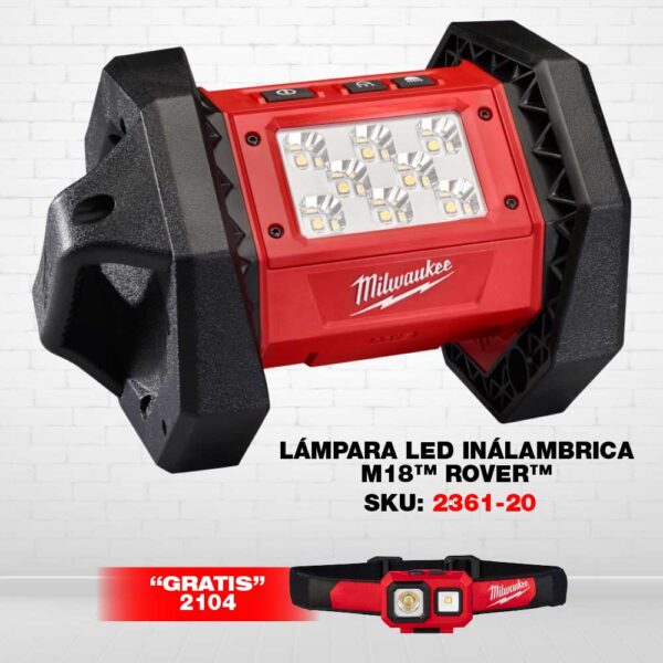 2361-20 LÁMPARA LED INÁLAMBRICA M18™ ROVER 1300 LÚMENES HERRAMIENTA ...